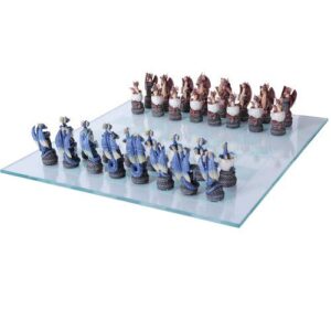 pacific trading dragon legend chess set with glass board