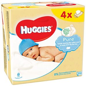 huggies pure wipes 4 packs of 56 - set of 2