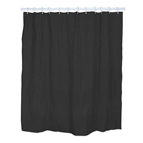 DII Shower Curtain Liner Collection Lightweight, Waterproof with Reinforced Grommet Holes, 70x72, Black