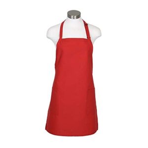 fame f53 bib apron with two separate patch pockets - red (wfa79047re)