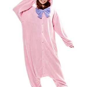 SAZAC Teddy Bear Kigurumi - Onesie Jumpsuit Halloween Costume (Adults, Pink)