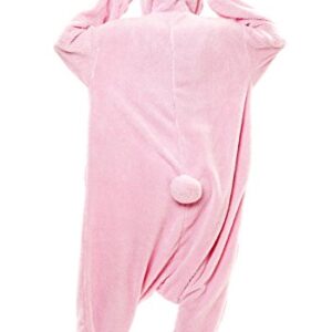 SAZAC Teddy Bear Kigurumi - Onesie Jumpsuit Halloween Costume (Adults, Pink)