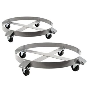 2 heavy duty drum dollies 1000 pound - 55 gallon swivel casters wheel steel frame non tipping hand truck capacity dolly