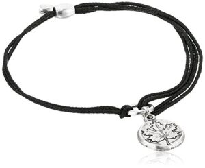 alex and ani kindred cord maple leaf black bracelet