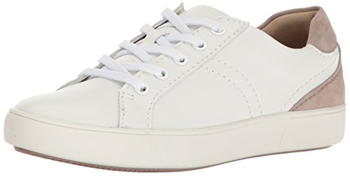 Naturalizer Womens Morrison Comfortable Lace Up Fashion Casual Sneaker,White Leather Taupe,9 W US