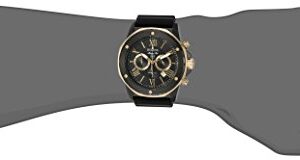 Bulova Men's Marine Star Series A Black and Rose Gold Ion-Plated Stainless Steel 6-Hand Chronograph Quartz Watch, Black Silicone Strap Style: 98B278