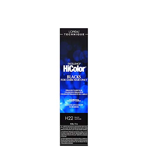 L'Oreal Paris Excellence Hicolor Permanent Hair Color, Black Sapphire, 1.73 Ounce