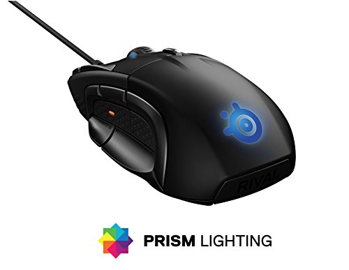 SteelSeries Rival 500 MMO/MOBA 15-Button Programmable Gaming Mouse - 16,000 CPI, Black