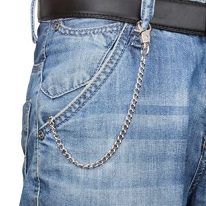 Wisdompro Wallet Chain, 2 Pack 8 inch Heavy Duty Pocket Keychain with Lobster Clasps and 2 Keyrings for Keys, Wallet, Jeans, Pants, Belt Loop, Purse and Handbag