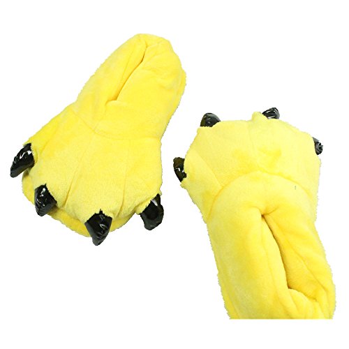 MizHome Unisex Soft Paw Claw Home Slippers Animal Costume Shoes Yellow L