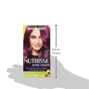 Garnier Nutrisse Ultra Color Nourishing Hair Color Creme, V2 Dark Intense Violet (Packaging May Vary), Pack of 1