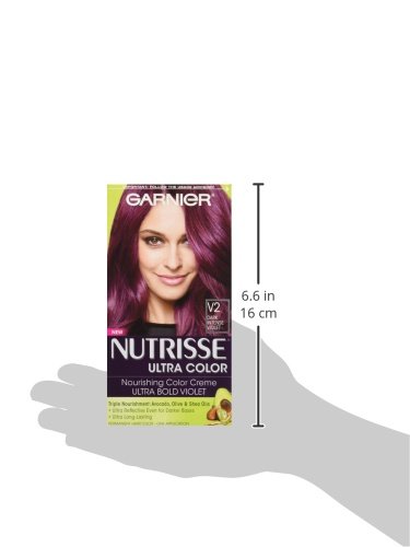 Garnier Nutrisse Ultra Color Nourishing Hair Color Creme, V2 Dark Intense Violet (Packaging May Vary), Pack of 1