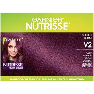 Garnier Nutrisse Ultra Color Nourishing Hair Color Creme, V2 Dark Intense Violet (Packaging May Vary), Pack of 1