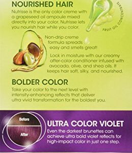 Garnier Nutrisse Ultra Color Nourishing Hair Color Creme, V2 Dark Intense Violet (Packaging May Vary), Pack of 1