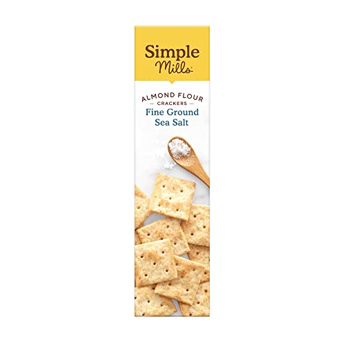 Simple Mills Almond Flour Crackers, Fine Ground Sea Salt - Gluten Free, Vegan, Healthy Snacks, 4.25 Ounce (Pack of 1)