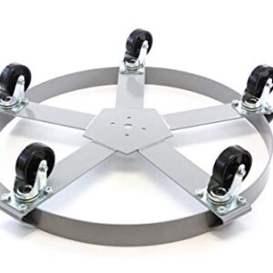 Extra Heavy Duty 55 Gallon Drum Dolly Swivel Casters Steel Frame Non Tip 1250 lbs 5 Wheel