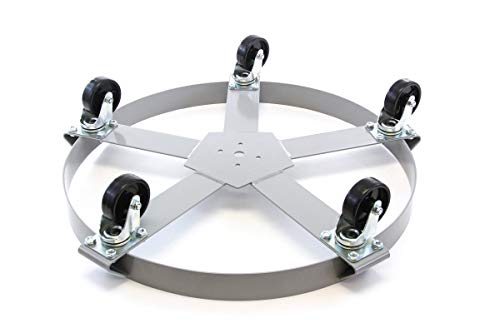 Extra Heavy Duty 55 Gallon Drum Dolly Swivel Casters Steel Frame Non Tip 1250 lbs 5 Wheel