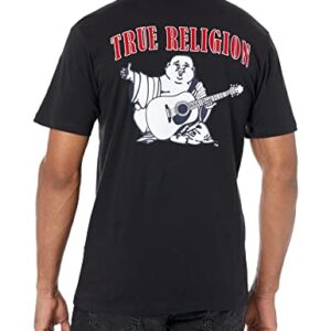 True Religion Men's Buddha Logo Short Sleeve Tee, Black, XL