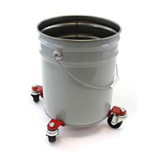 2) Heavy Duty 5 Gallon Drum Bucket Dolly Dollies Steel Frame Easy Push Roll Swivel Casters