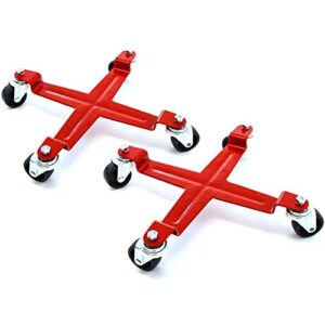 2) Heavy Duty 5 Gallon Drum Bucket Dolly Dollies Steel Frame Easy Push Roll Swivel Casters