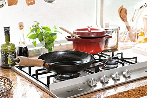 River Light Iron Frying Pan, Kyoku, Japan, Lid Set, 11.0 inches (28 cm), Induction Compatible, Wok, Made in Japan