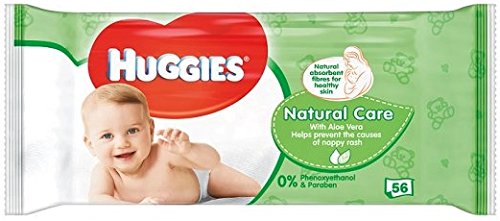 Baby Wipes Hugies Natural Care with Aloe Vera 10 Pack of 56 Wipes