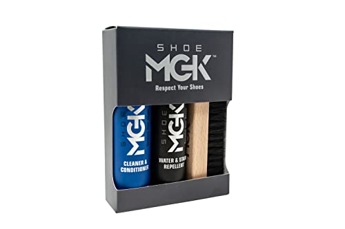 SHOE MGK Clean and Protect Kit - Shoe Care Kit for Athletic Shoes, Tennis Shoes, Sneakers, Suede Shoes, and More - Clean and Protect Your Favorite Shoes from Dirt, Grime, and Grease.