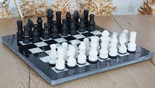 RADICALn Handmade Marble Weighted Black and White Staunton Tournament Chess Board Games Set - Elegant Home Décor Chess Game Sets Gift for Family