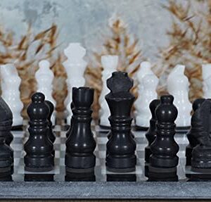 RADICALn Handmade Marble Weighted Black and White Staunton Tournament Chess Board Games Set - Elegant Home Décor Chess Game Sets Gift for Family