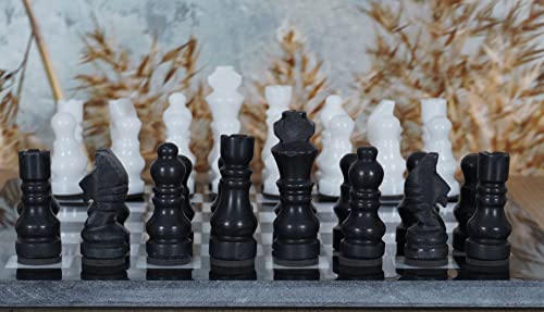 RADICALn Handmade Marble Weighted Black and White Staunton Tournament Chess Board Games Set - Elegant Home Décor Chess Game Sets Gift for Family