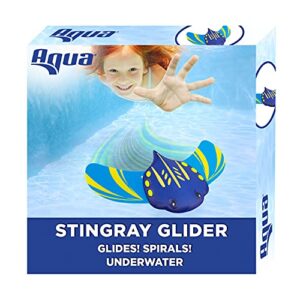 aqua stingray underwater glider, swimming pool toy, self-propelled, adjustable fins, travels up to 60 feet, dive and retrieve pool toy