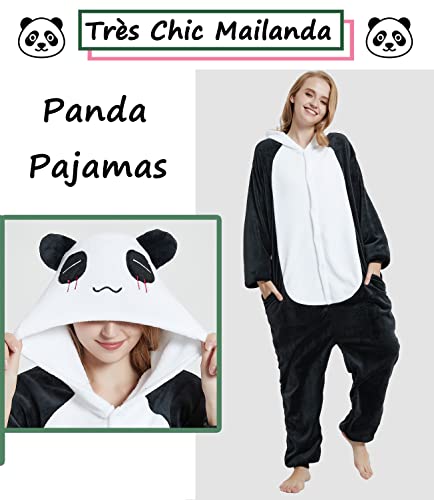 Très Chic Mailanda Panda Cosplay Pajamas Adult Unisex Onesies Animal Sleepwear Halloween Costume