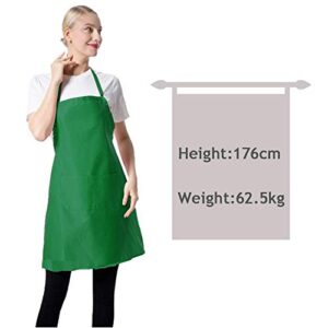 TSD STORY Total 12 PCS Plain Color Bib Apron Adult with 2 Front Pocket (Mixed Colour)