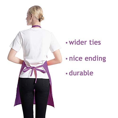 TSD STORY Total 12 PCS Plain Color Bib Apron Adult with 2 Front Pocket (Mixed Colour)