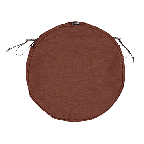 Classic Accessories Montlake FadeSafe Water-Resistant 15 x 2 Inch Round Outdoor Chair Seat Cushion Slip Cover, Patio Furniture Cushion Cover, Heather Henna Red