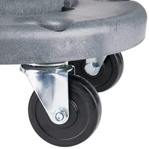 Trash Can Dolly Heavy-duty | 5 Caster | 460 Lb Capacity | 18" Gray