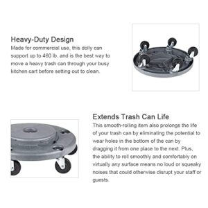 Trash Can Dolly Heavy-duty | 5 Caster | 460 Lb Capacity | 18" Gray