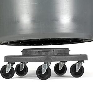 Trash Can Dolly Heavy-duty | 5 Caster | 460 Lb Capacity | 18" Gray