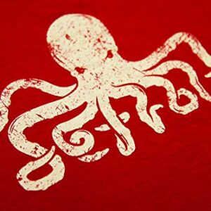 CreateMyTee | Detroit Octopus | Hockey Fan Mens/Womens Short Sleeve T-Shirt (Medium) Red