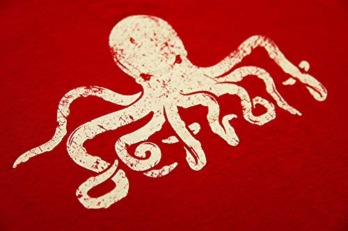 CreateMyTee | Detroit Octopus | Hockey Fan Mens/Womens Short Sleeve T-Shirt (Medium) Red