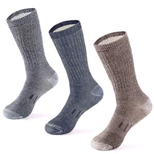 meriwool merino wool hiking socks for men and women – 3 pairs midweight cushioned – warm n breathable