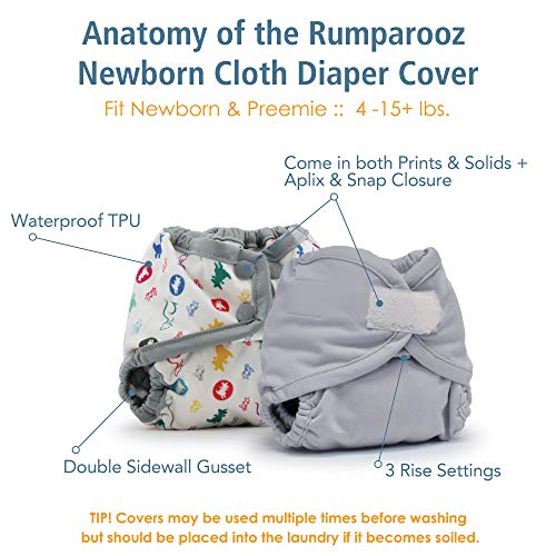 Kanga Care Rumparooz Newborn Reusable Cloth Diaper Cover Snap | Sweet 4-15 lbs