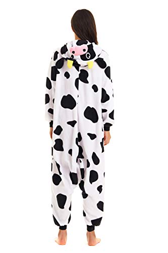 CANASOUR Halloween Custume Adult Anime Cow Polyster Women's Onesie Costume (X-Large, Cow)