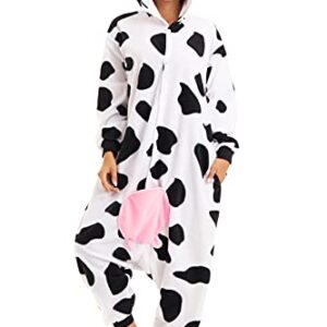 CANASOUR Halloween Custume Adult Anime Cow Polyster Women's Onesie Costume (X-Large, Cow)