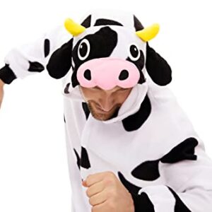 CANASOUR Halloween Custume Adult Anime Cow Polyster Women's Onesie Costume (X-Large, Cow)