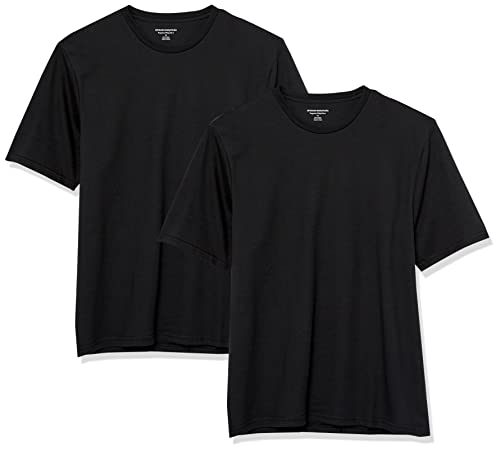 Amazon Essentials Men's Short-Sleeve Crewneck T-Shirt, Pack of 2, Black, XX-Large