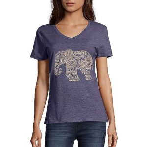 hanes women's short sleeve v-neck graphic t-shirt