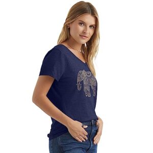 Hanes Women's Short Sleeve V-Neck Graphic T-Shirt