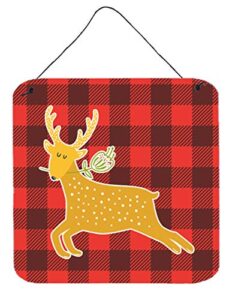 caroline's treasures bb6773ds66 deer wall or door hanging prints aluminum metal sign kitchen wall bar bathroom plaque home decor, 6x6, multicolor