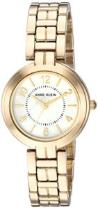 anne klein women's gold-tone bracelet watch